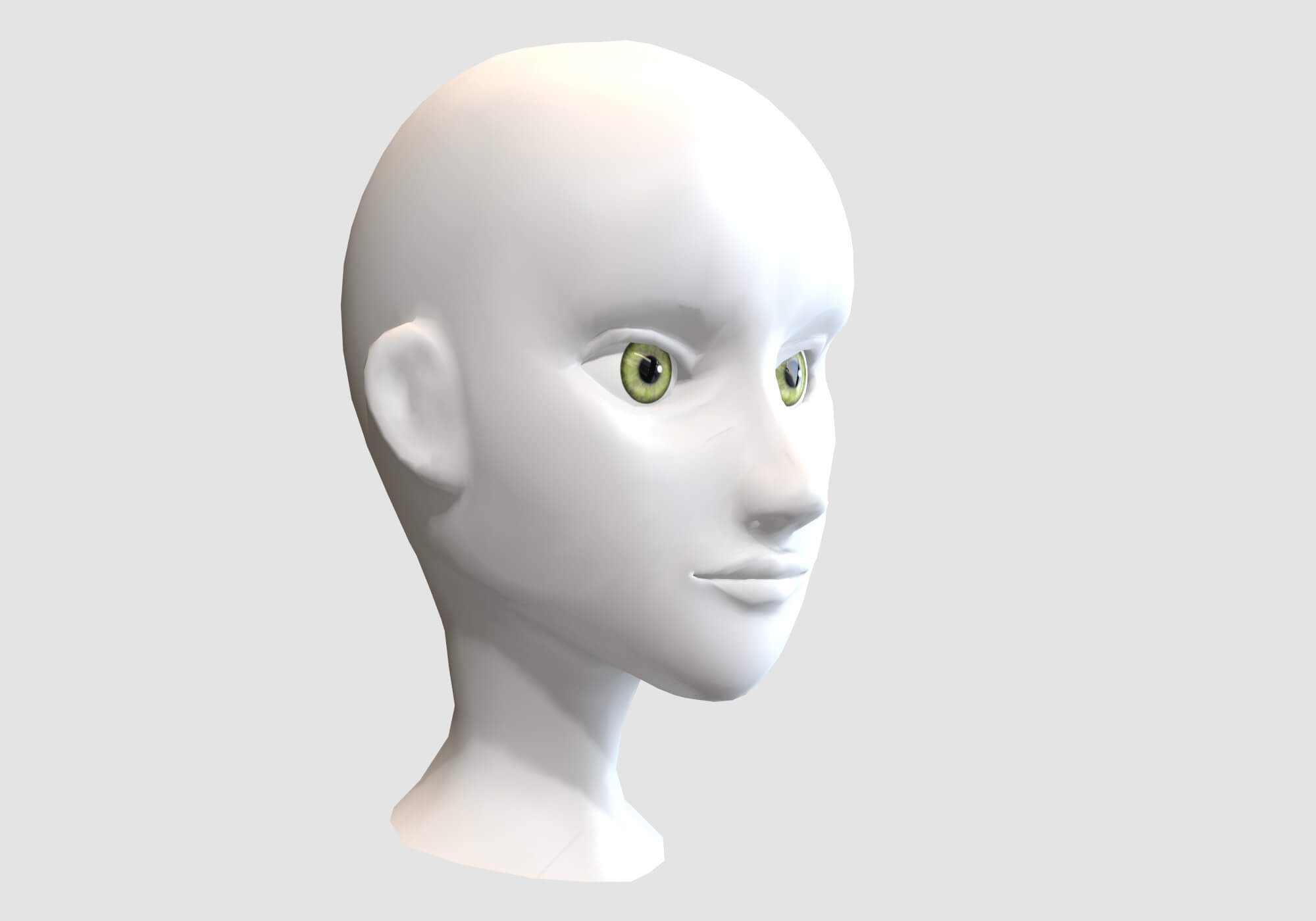 Basic Female Head - 3D Model by nickianimations