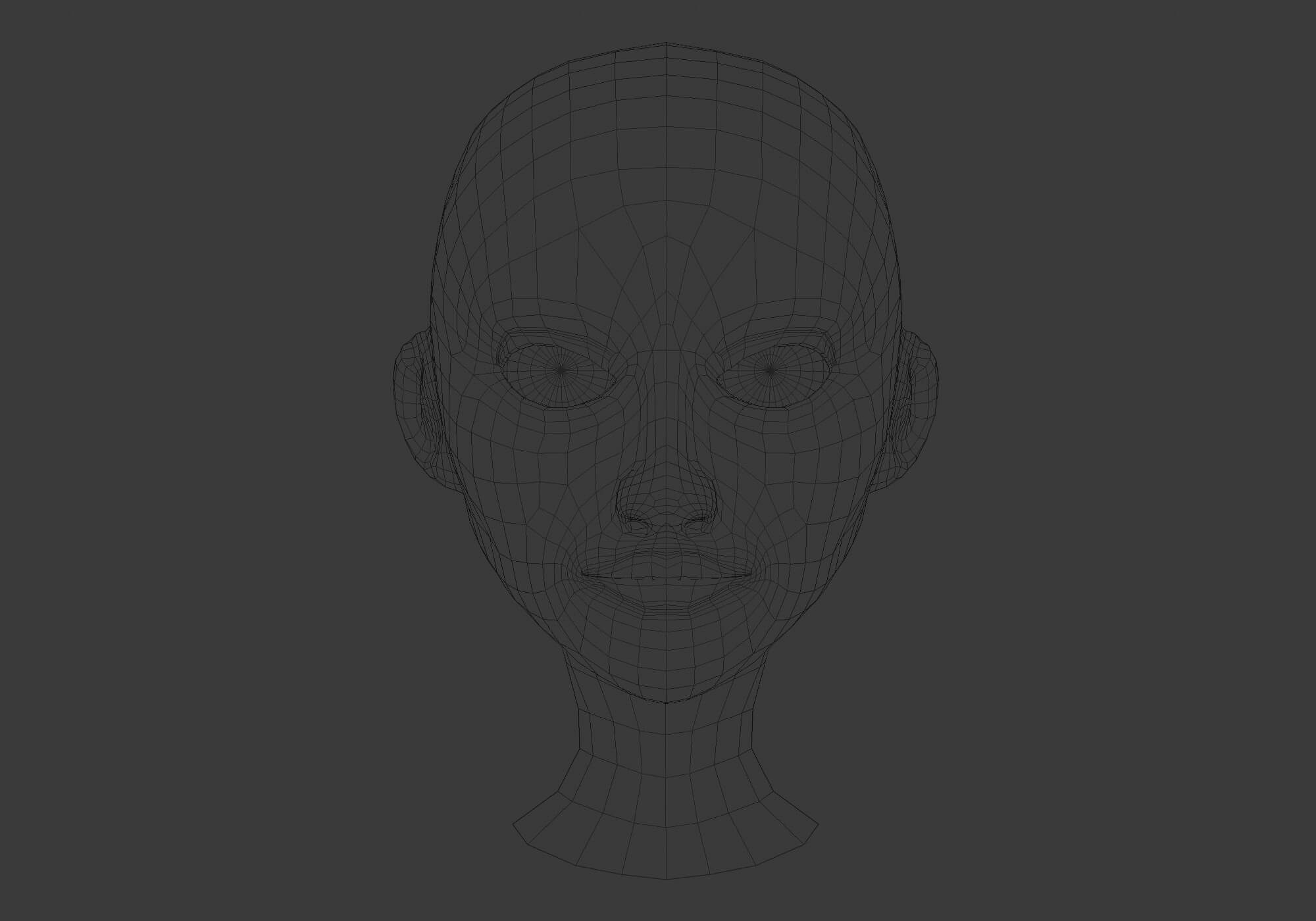 Basic Female Head - 3D Model by nickianimations