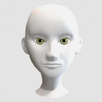 Basic Female Head - 3D Model by nickianimations