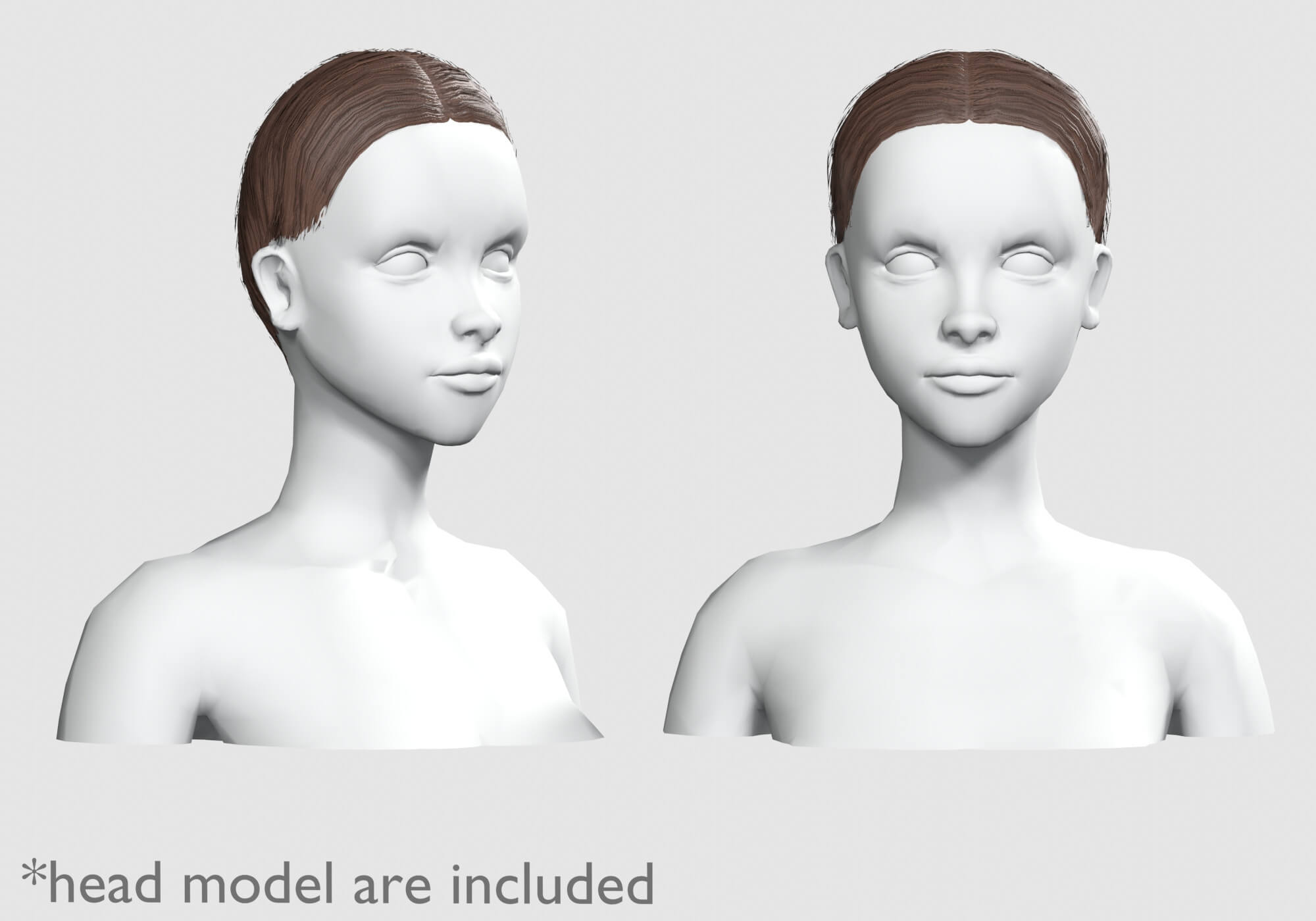 Basic Hairline Hairstyle V3852 - 3D Model by nickianimations