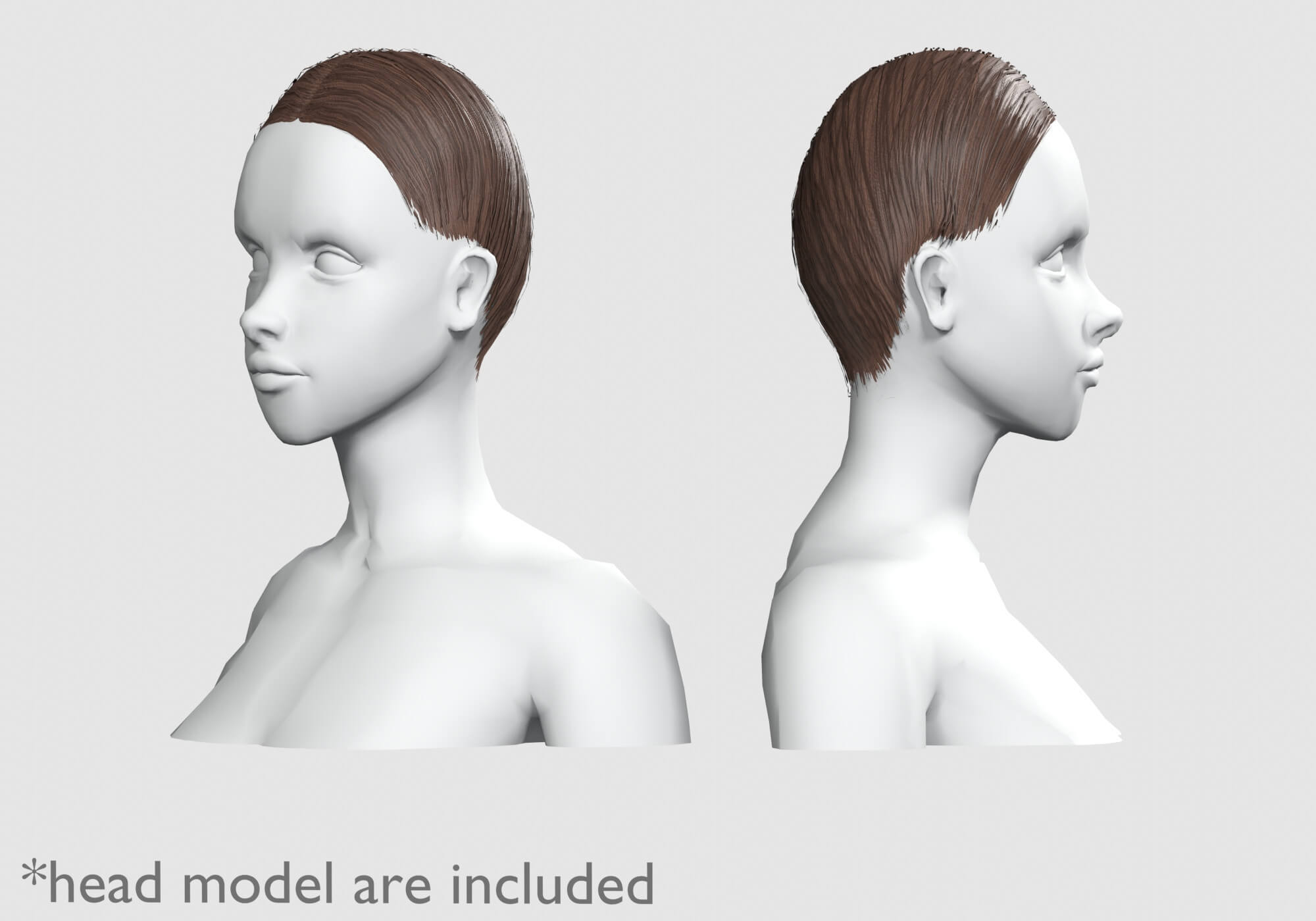 Basic Hairline Hairstyle V3852 - 3D Model by nickianimations