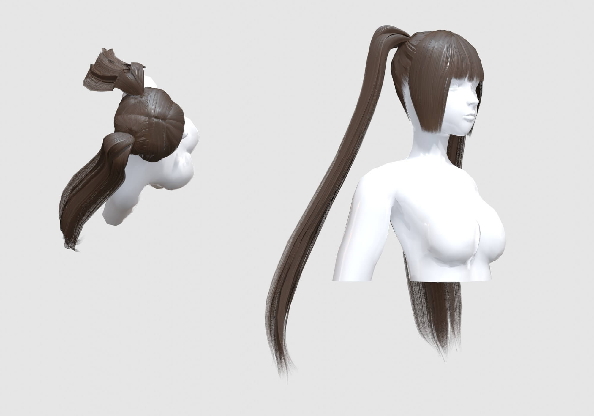Basic Ponytails Hairstyle V19544 - 3D Model by nickianimations
