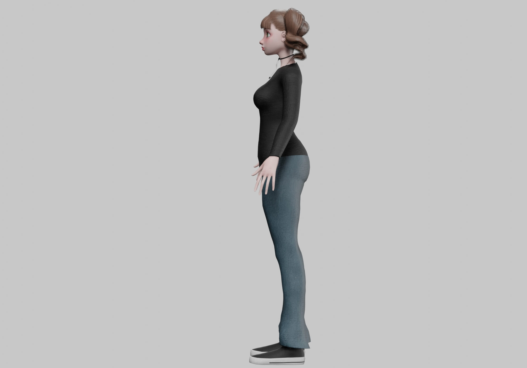 Basic Pretty Girl V28012 - 3D Model by nickianimations