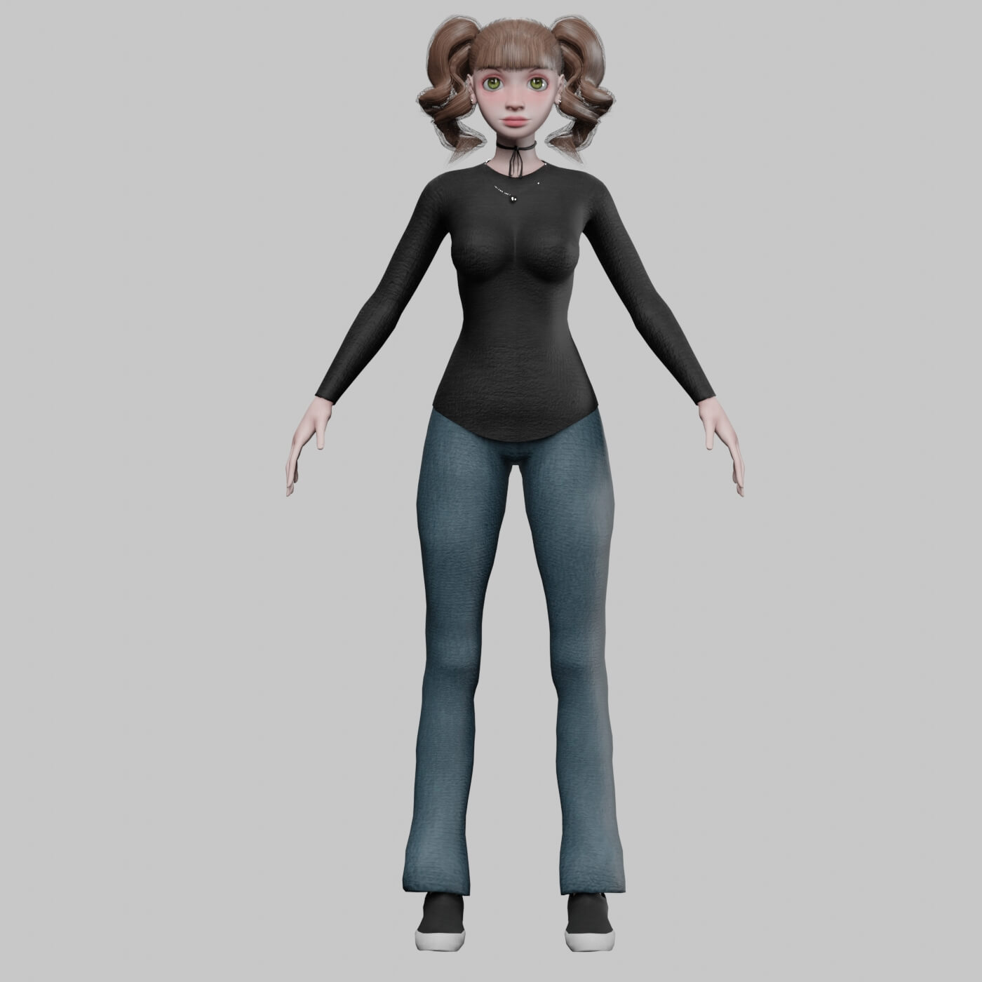 Basic Pretty Girl V28012 - 3D Model by nickianimations