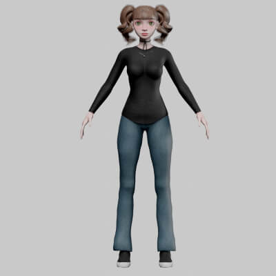 Basic Pretty Girl V28012 - 3D Model by nickianimations