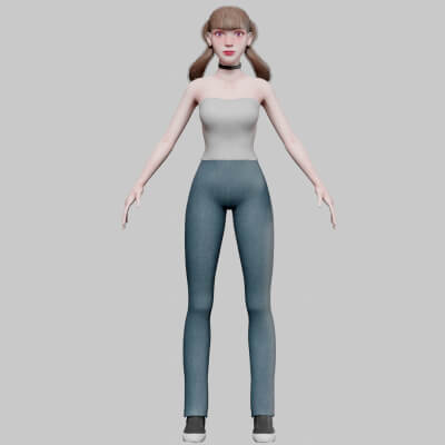 Basic Pretty Woman V26177 - 3D Model by nickianimations
