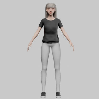 Basic Pretty Woman V30117 - 3D Model by nickianimations