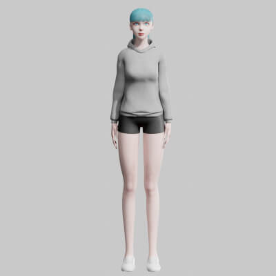 Basic Standard Woman V23075 - 3D Model by nickianimations