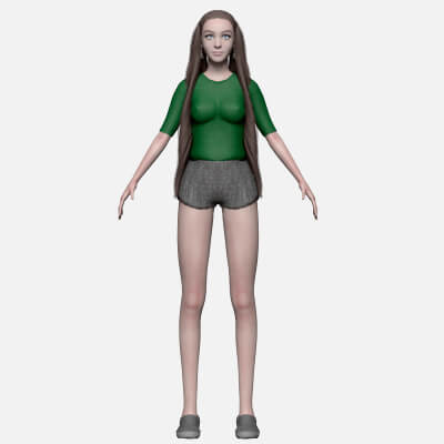 Basic Young Woman V29890 - 3D Model by nickianimations