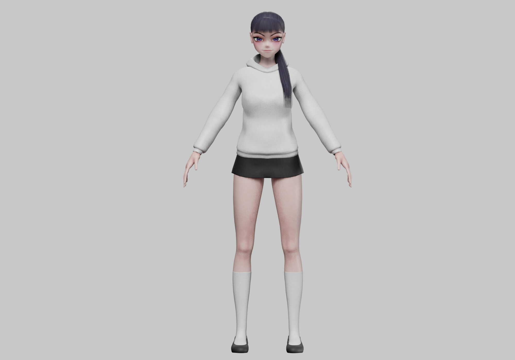 Beautiful Anime Girl V23853 - 3D Model by nickianimations