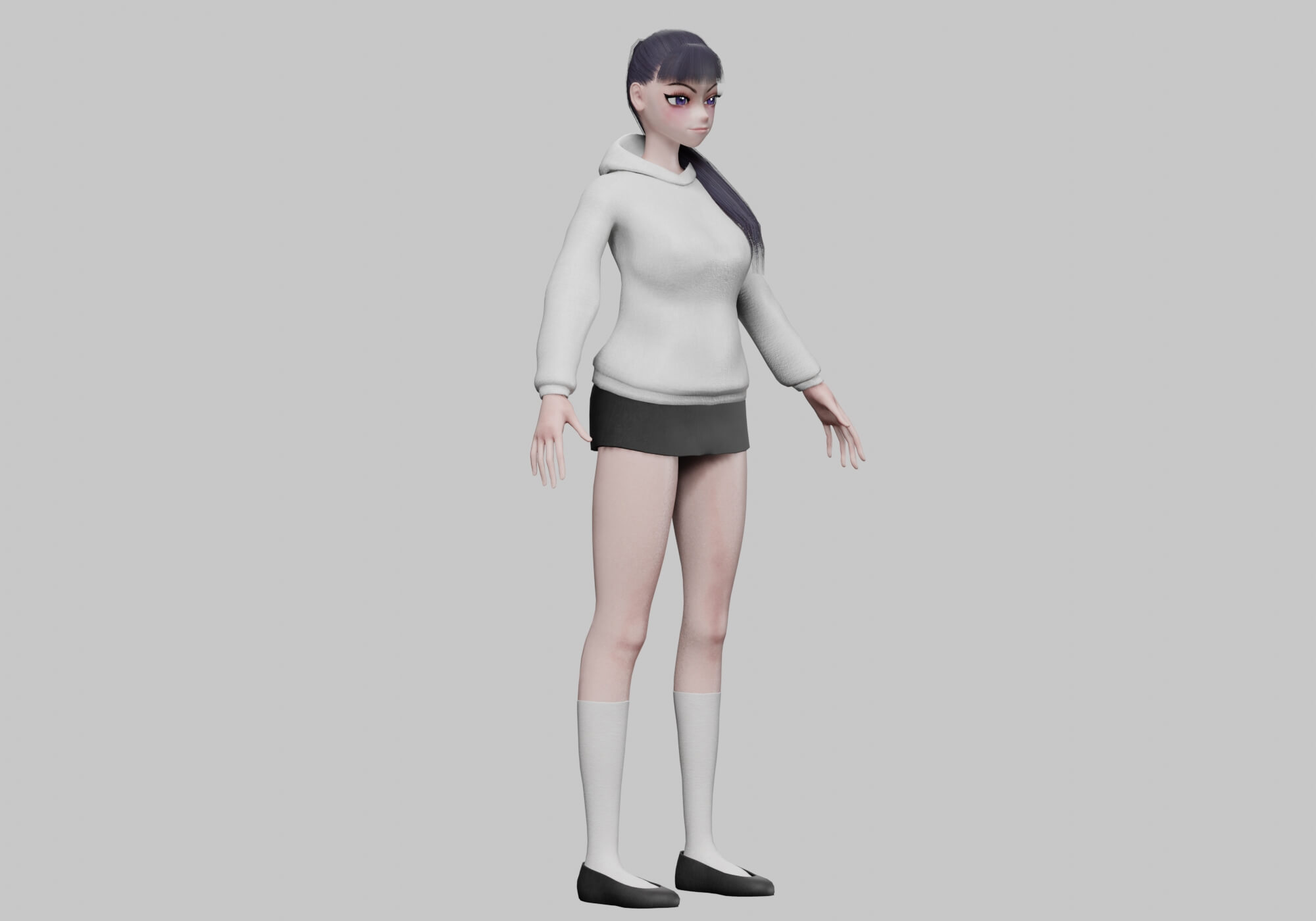 Beautiful Anime Girl V23853 - 3D Model by nickianimations