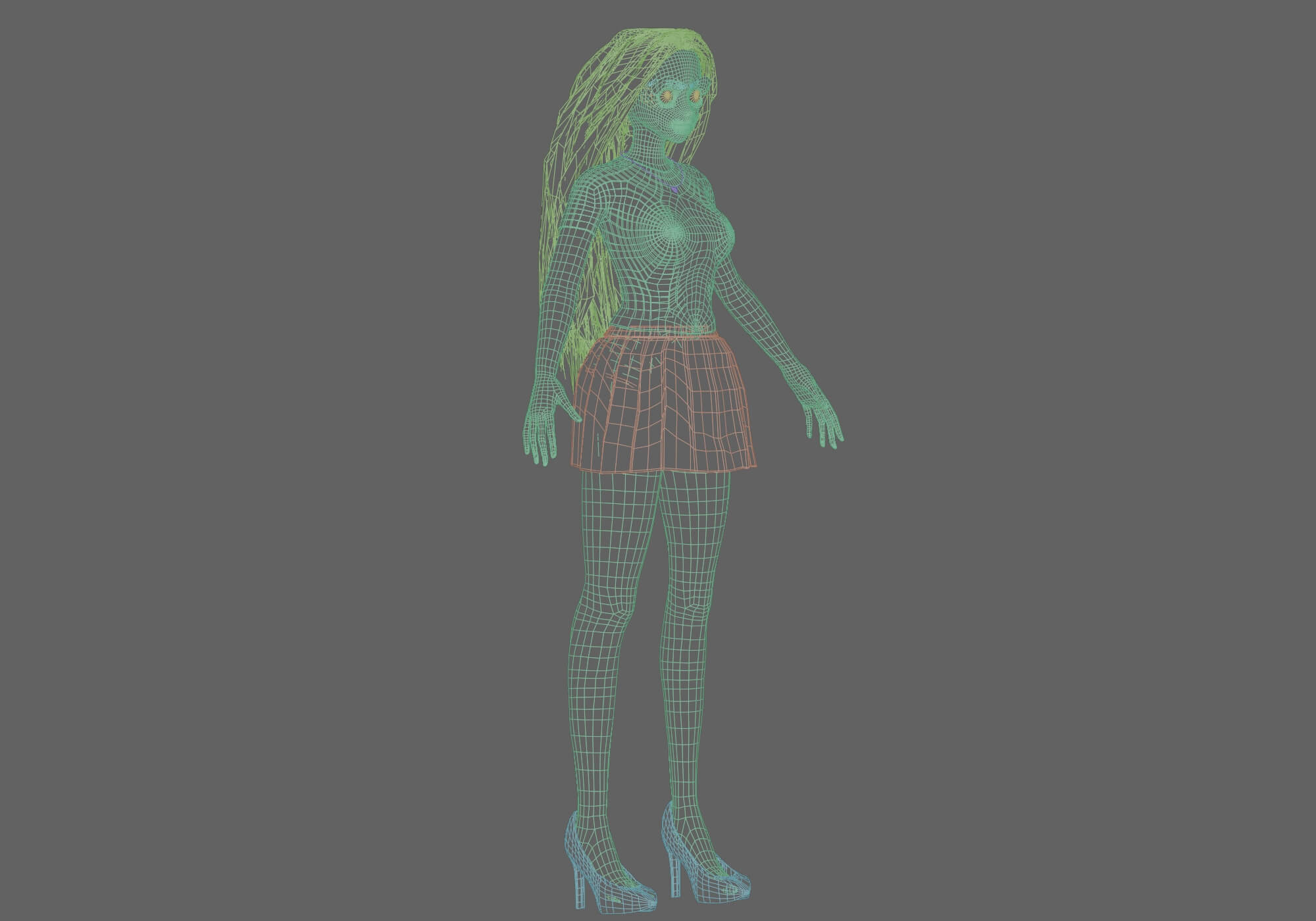 Beautiful Basic Girl V31406 - 3D Model by nickianimations