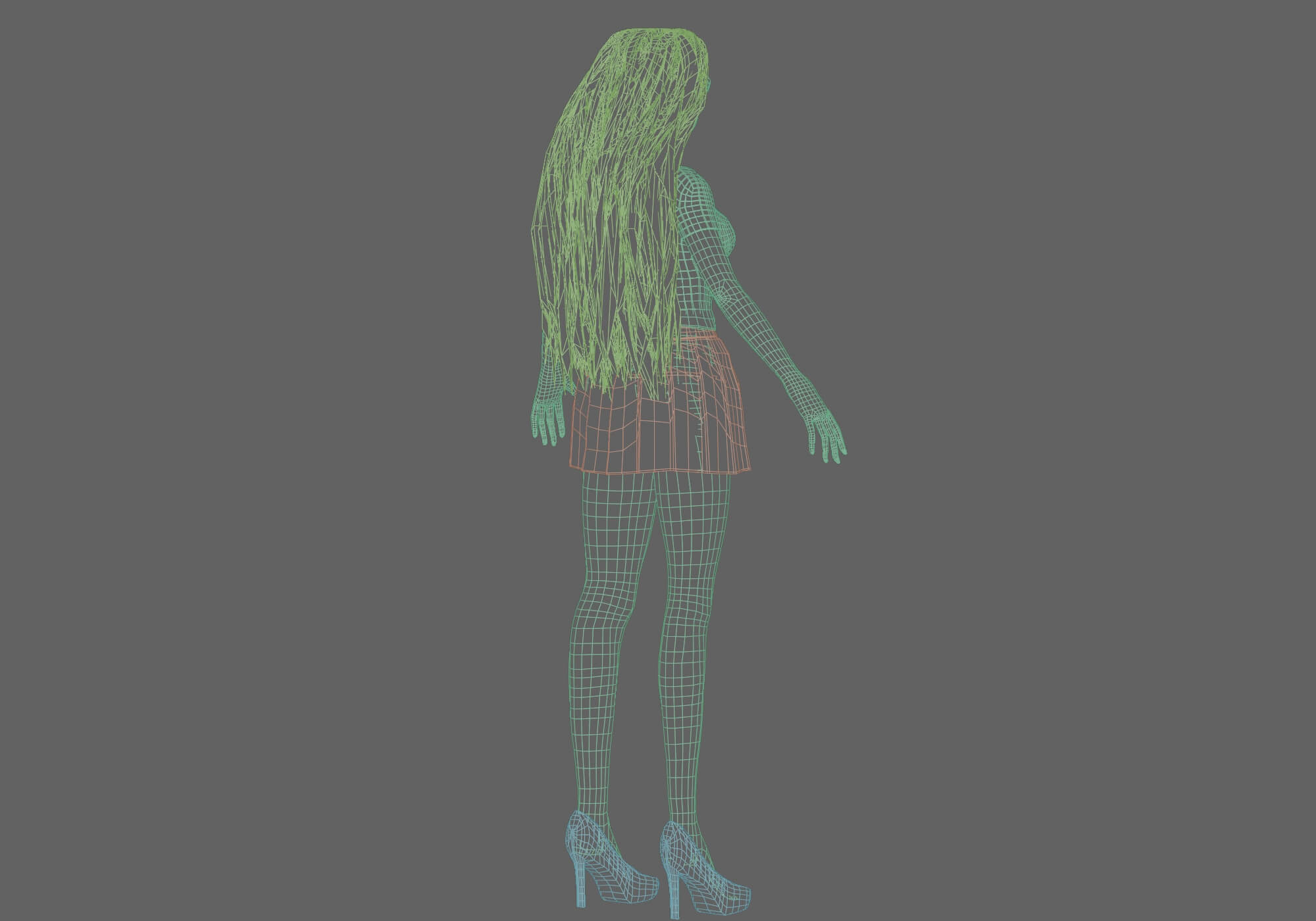 Beautiful Basic Girl V31406 - 3D Model by nickianimations