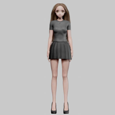 Beautiful Basic Girl V31406 - 3D Model by nickianimations