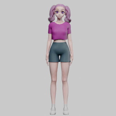Beautiful Basic Girl V32458 - 3D Model by nickianimations