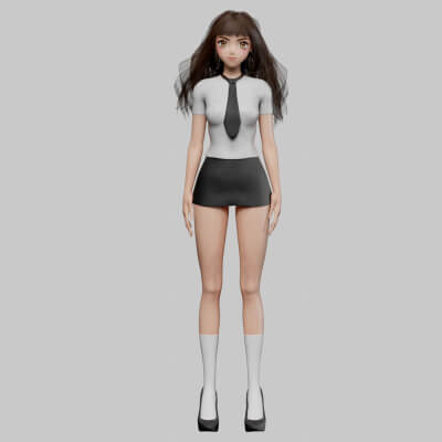 Beautiful Basic Girl V32696 - 3D Model by nickianimations