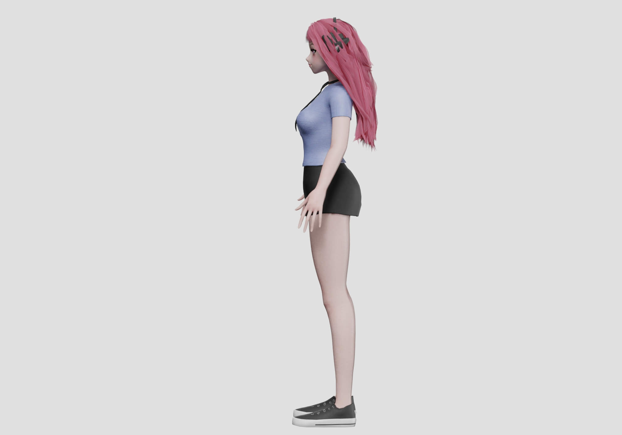 Beautiful Basic Girl V35124 - 3D Model by nickianimations