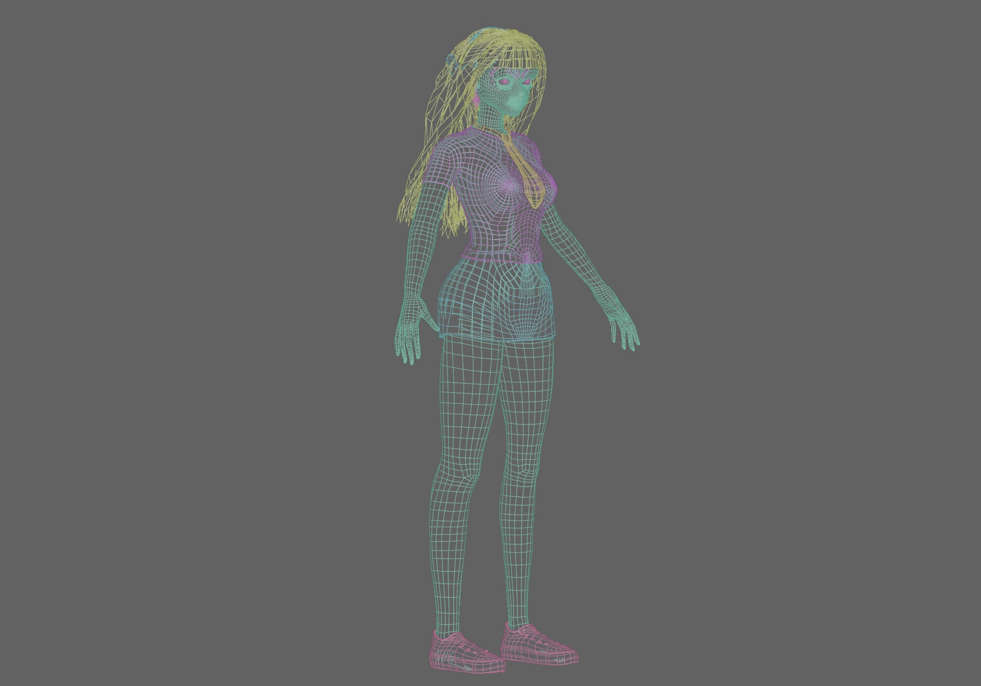 Beautiful Basic Girl V35124 - 3D Model by nickianimations