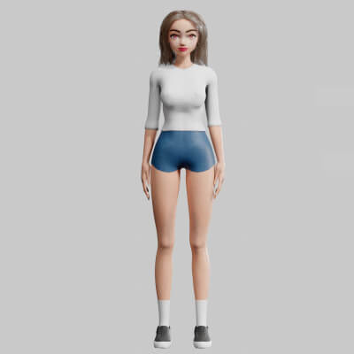 Beautiful Basic Woman V25861 - 3D Model by nickianimations