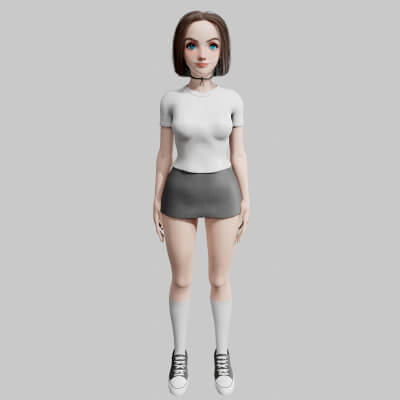 Beautiful Basic Woman V28987 - 3D Model by nickianimations
