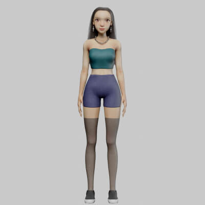 Beautiful Basic Woman V30038 - 3D Model by nickianimations