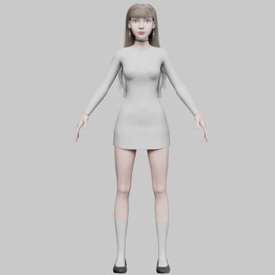 Beautiful Basic Woman V33263 - 3D Model by nickianimations
