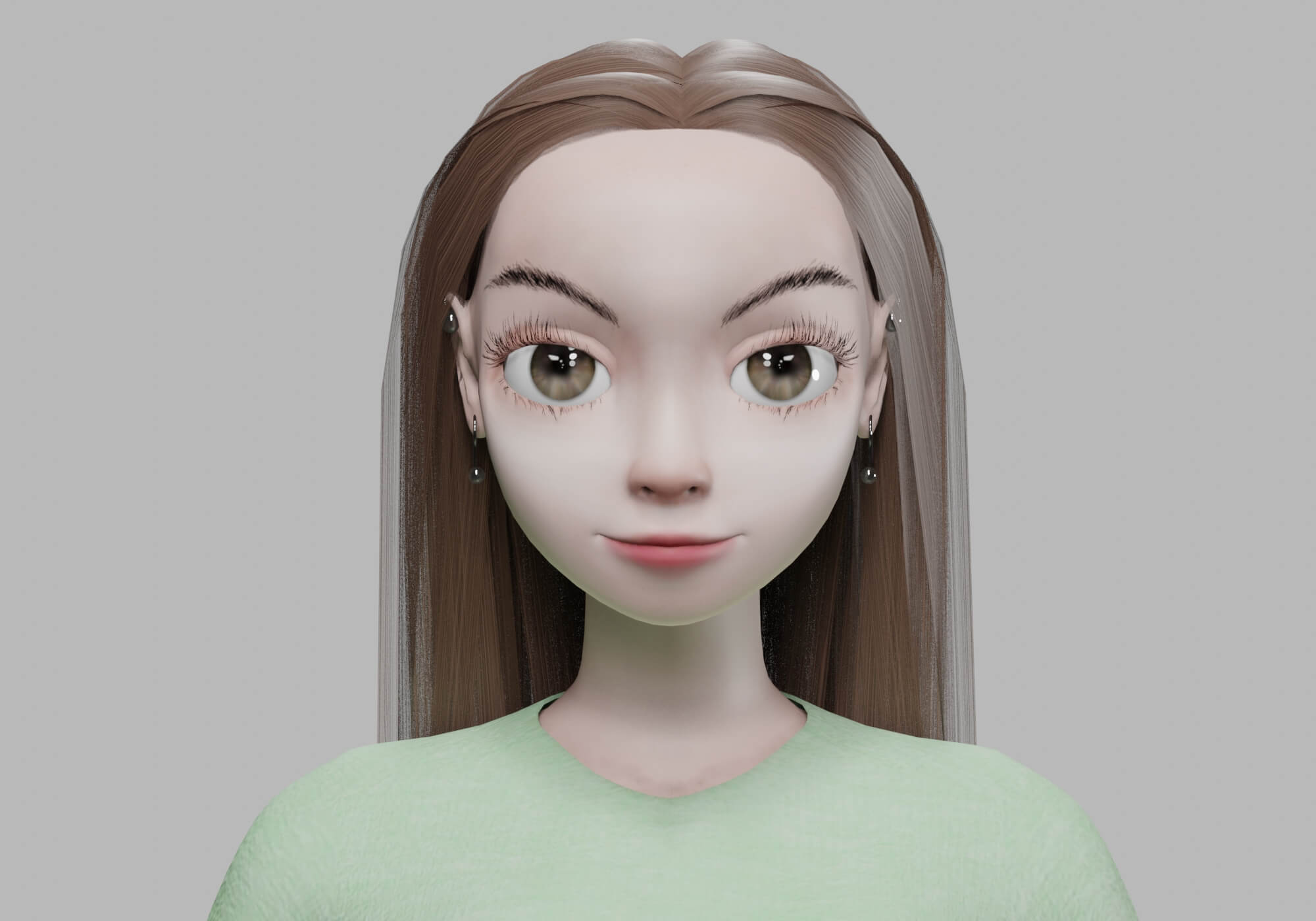 Beautiful Cartoon Girl V28008 - 3D Model by nickianimations