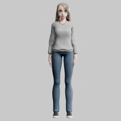 Beautiful Cute Girl V28289 - 3D Model by nickianimations