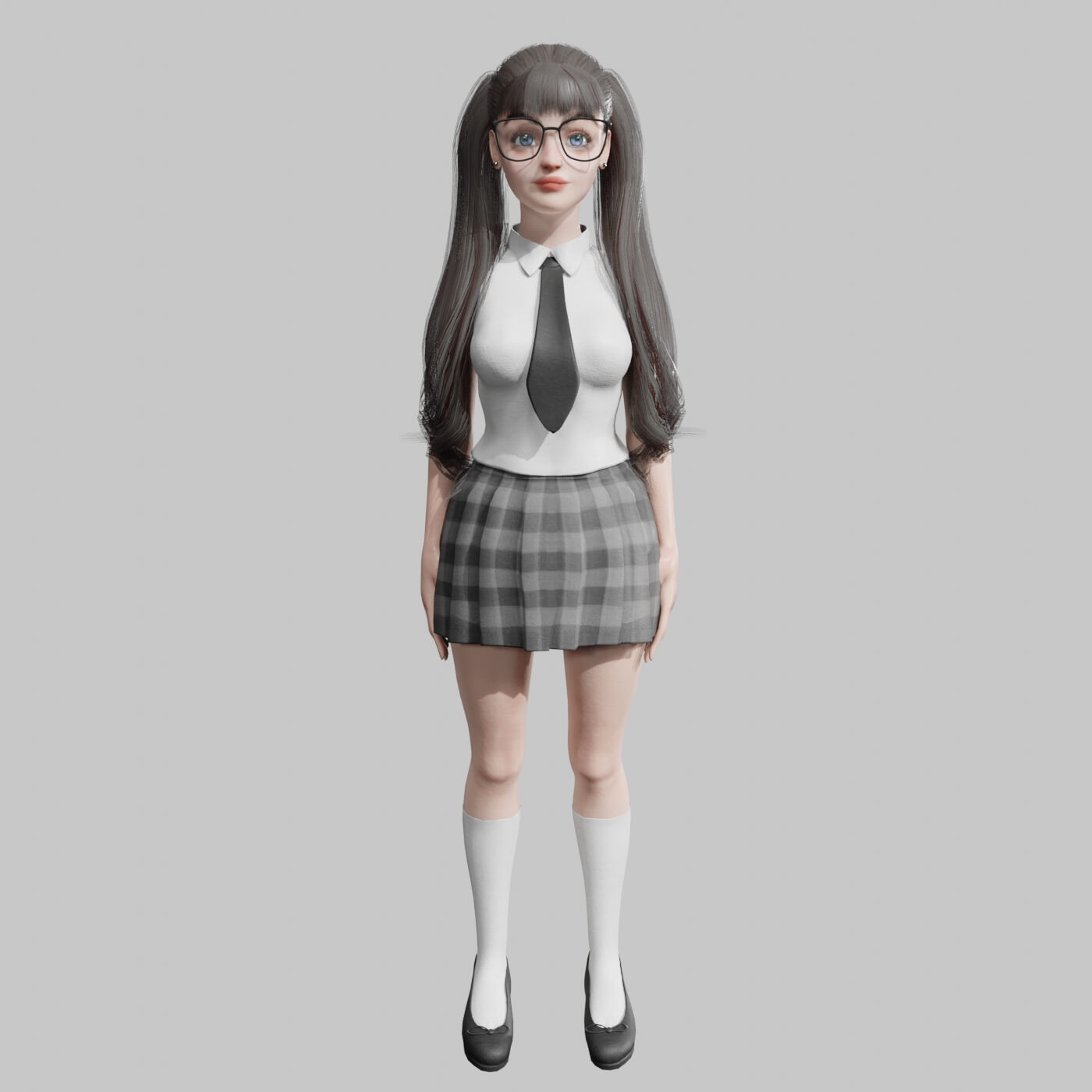 Beautiful School Woman V30057 - 3D Model by nickianimations