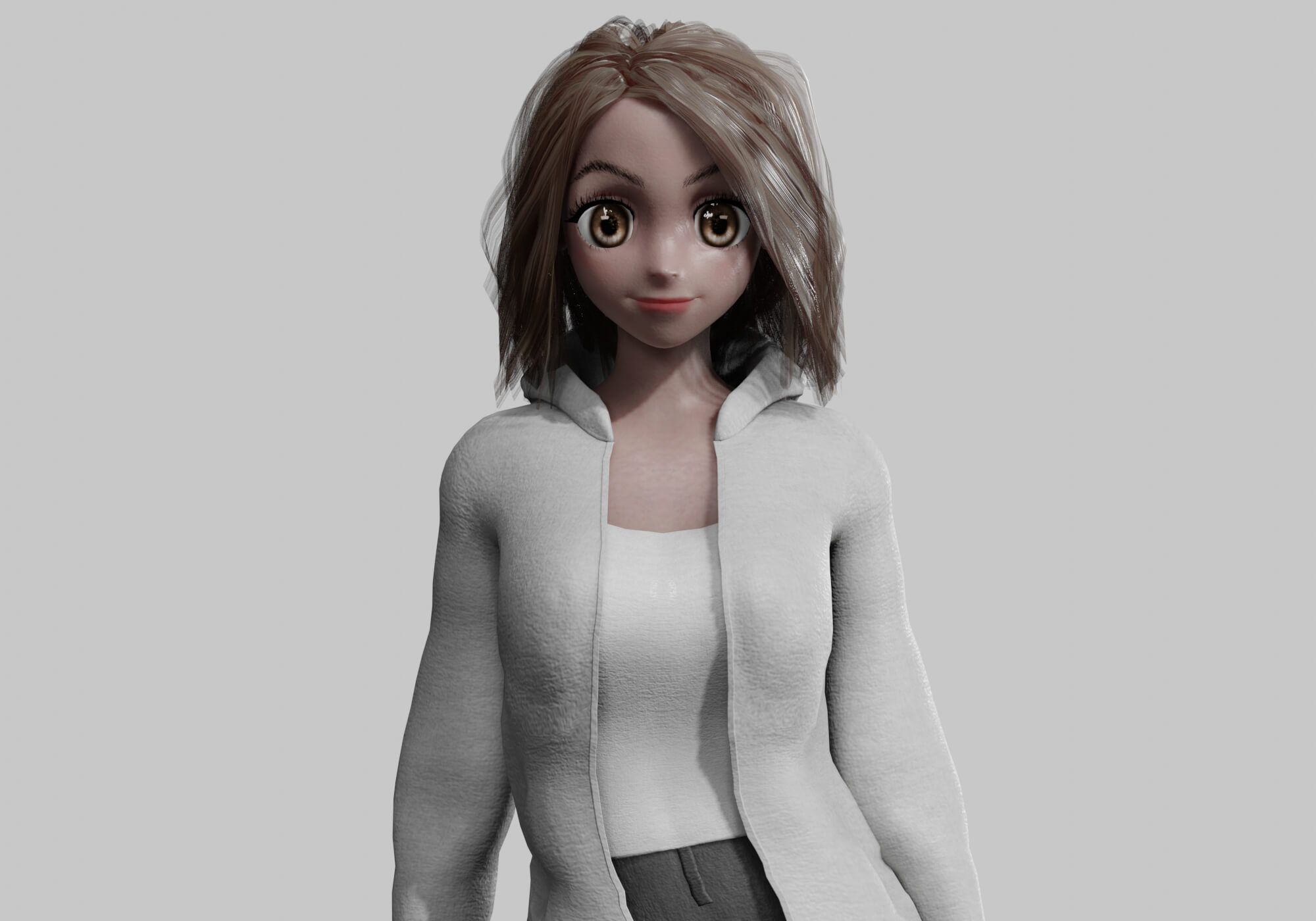 Black Anime Girl V35772 - 3D Model by nickianimations