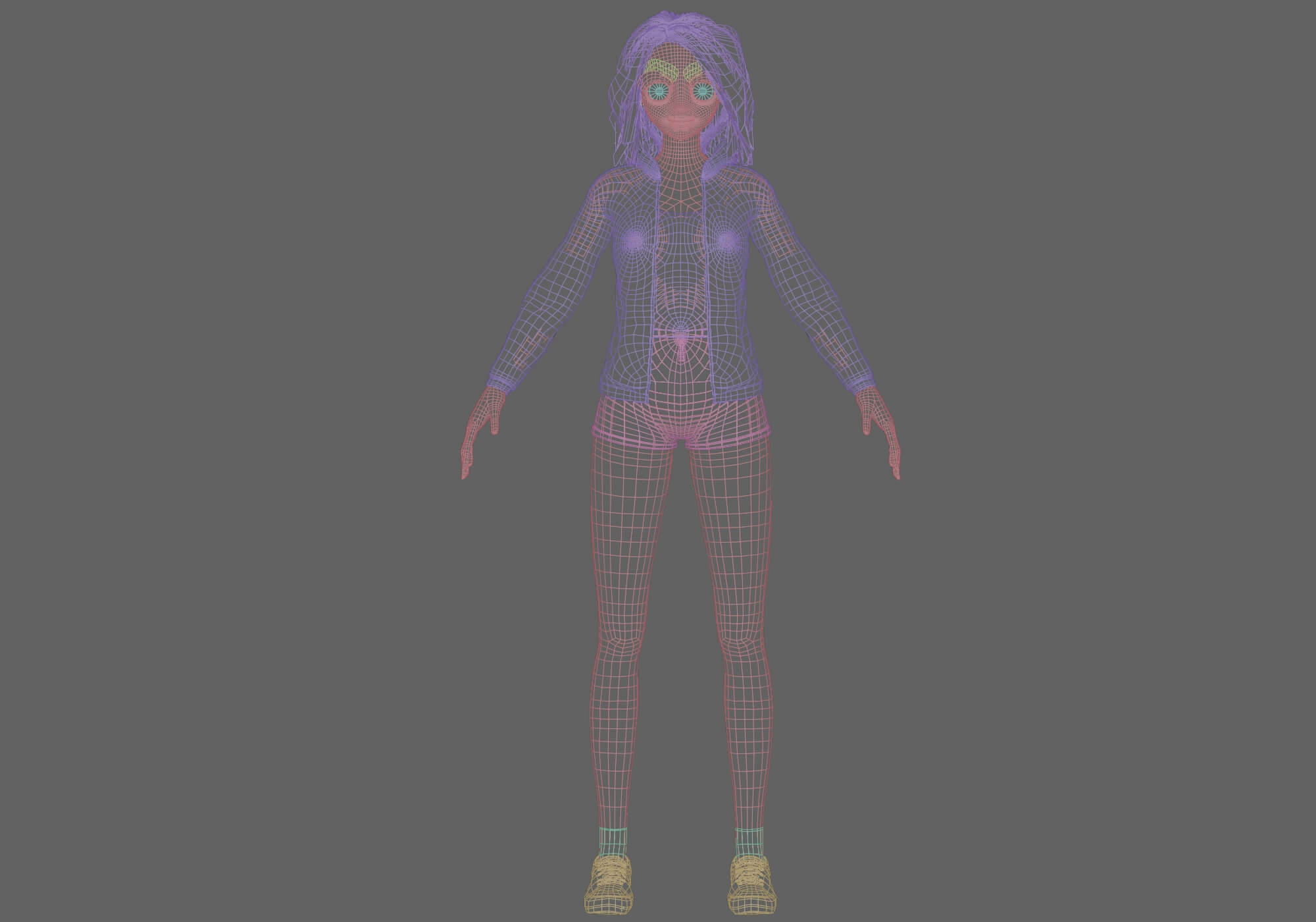 Black Anime Girl V35772 3d Model By Nickianimations