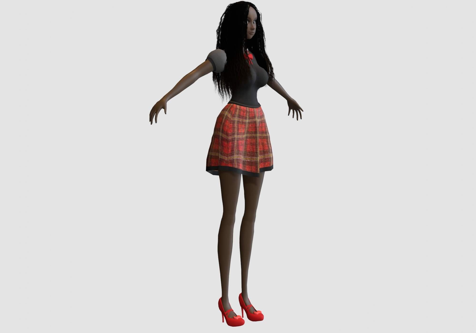 Black Curvy Woman - 3D Model by nickianimations
