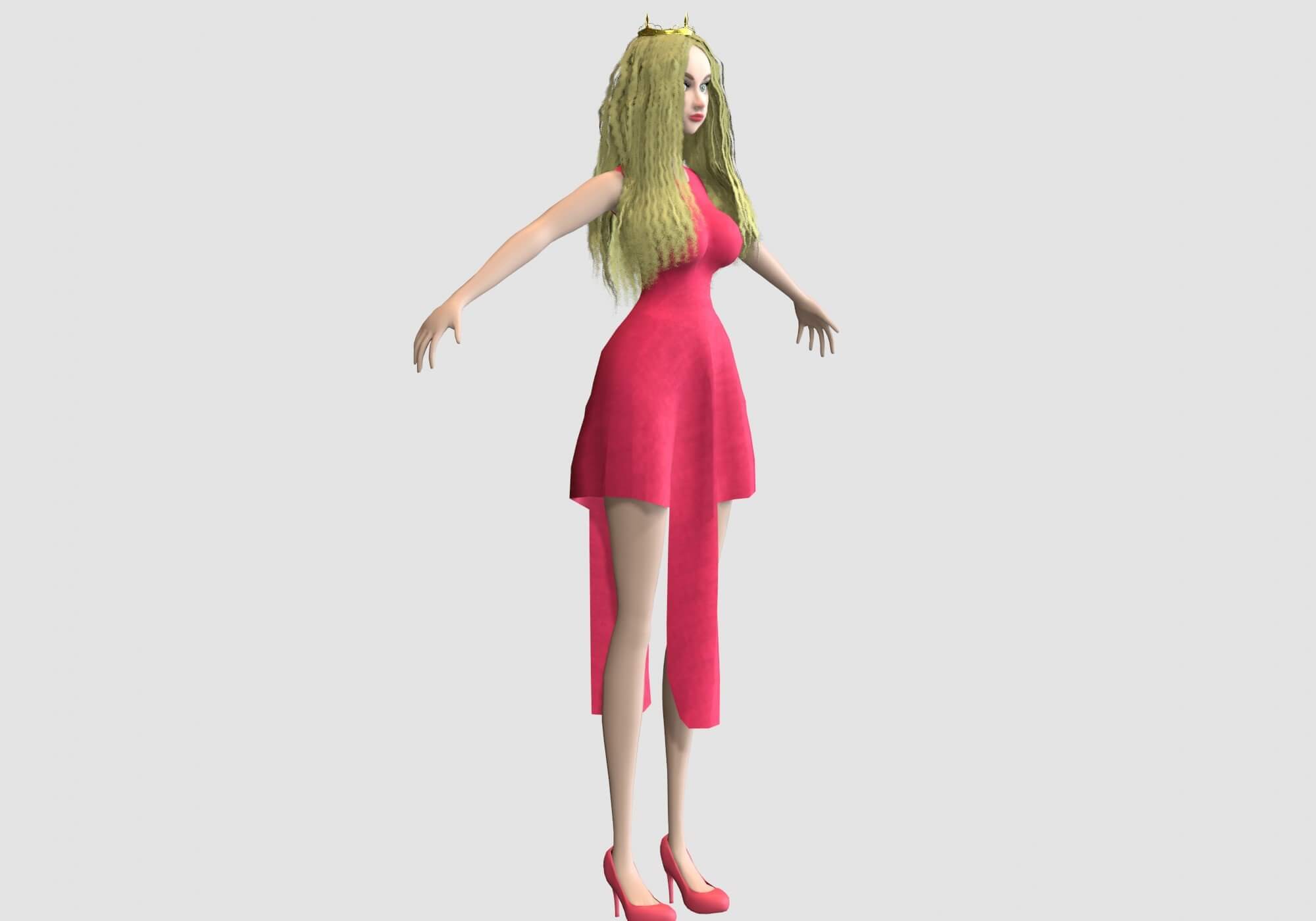 Blond Curvy Woman - 3D Model by nickianimations