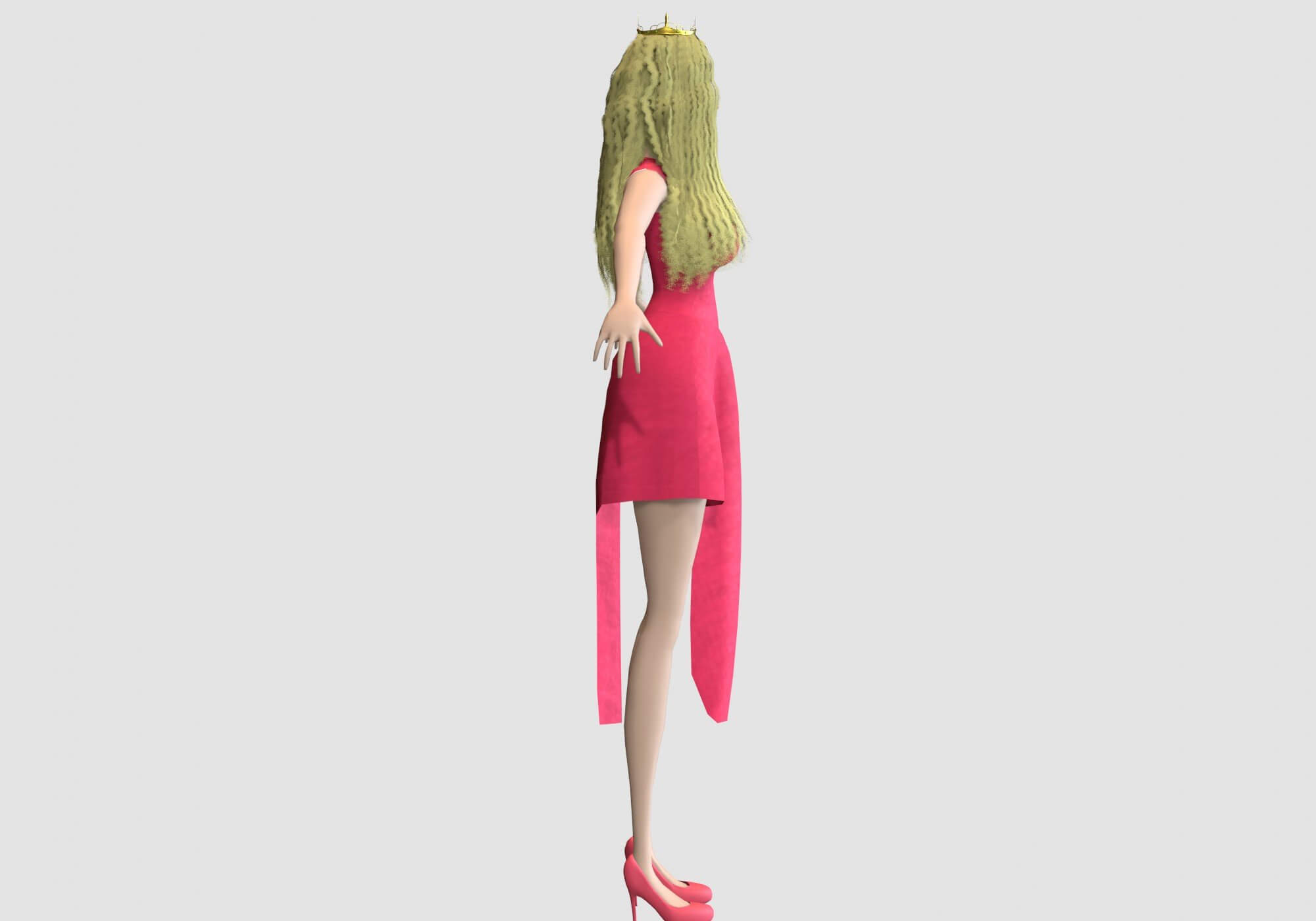Blond Curvy Woman - 3D Model by nickianimations