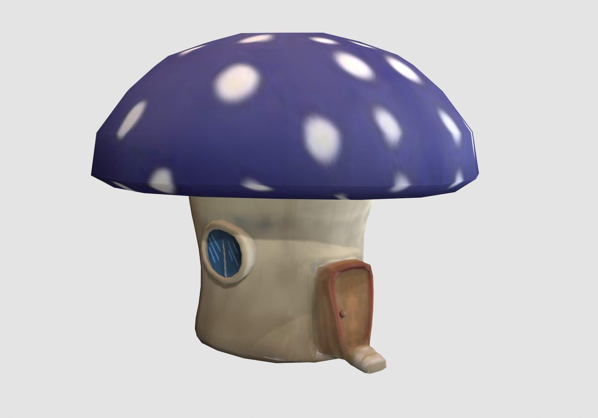 Blue Mushroom House - 3D Model by nickianimations