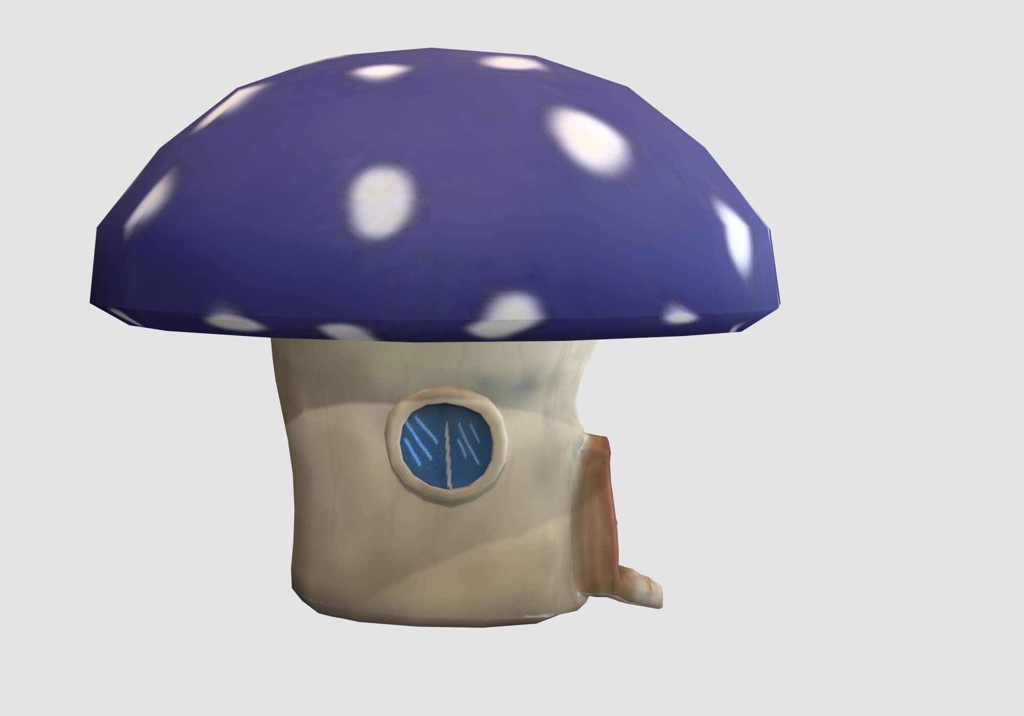 Blue Mushroom House - 3D Model by nickianimations