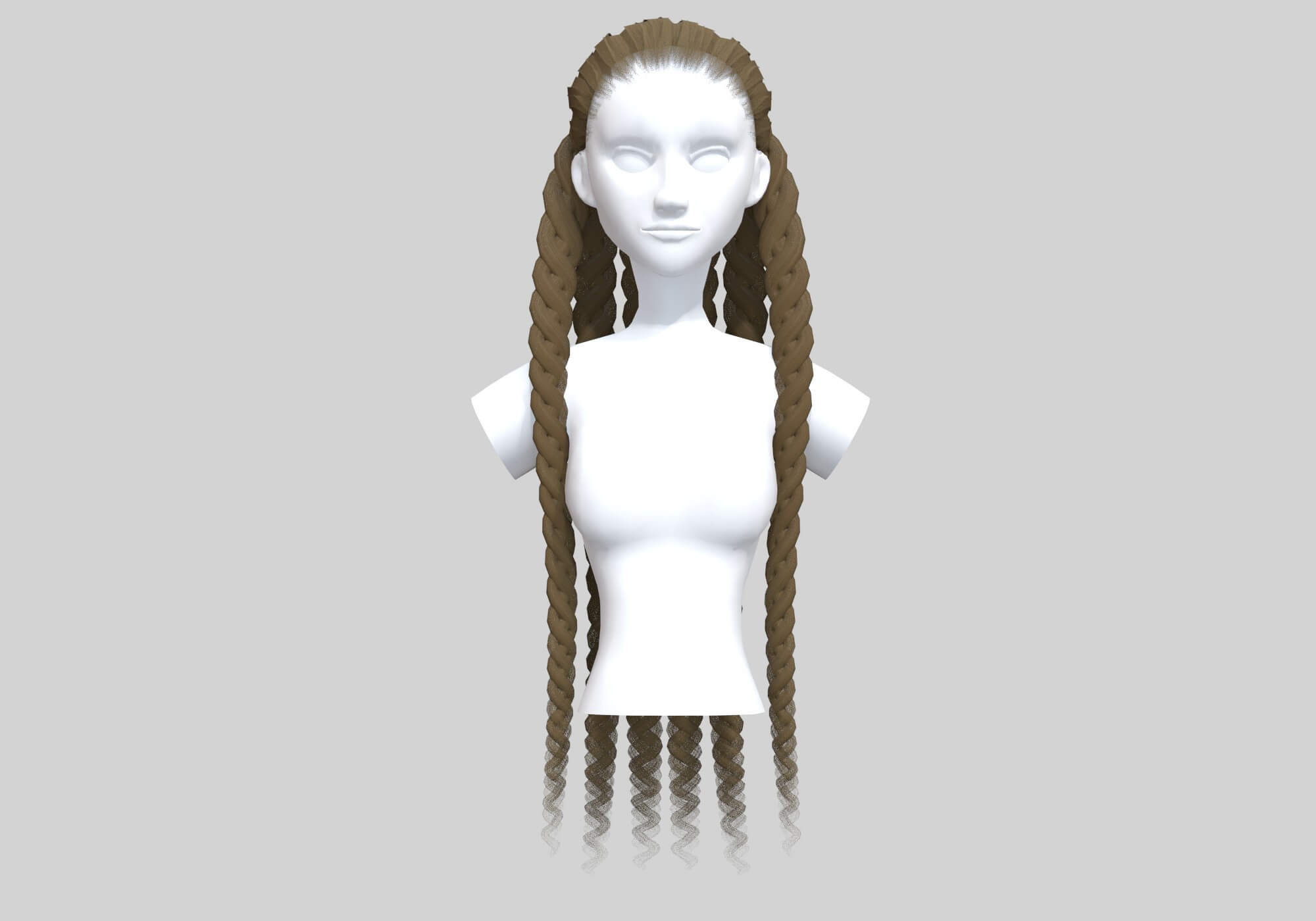 Braids Long Hairstyle - 3D Model by nickianimations