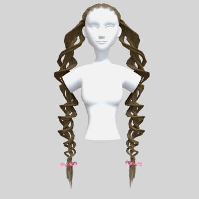 Braids Pigtails Hair - 3D Model by nickianimations