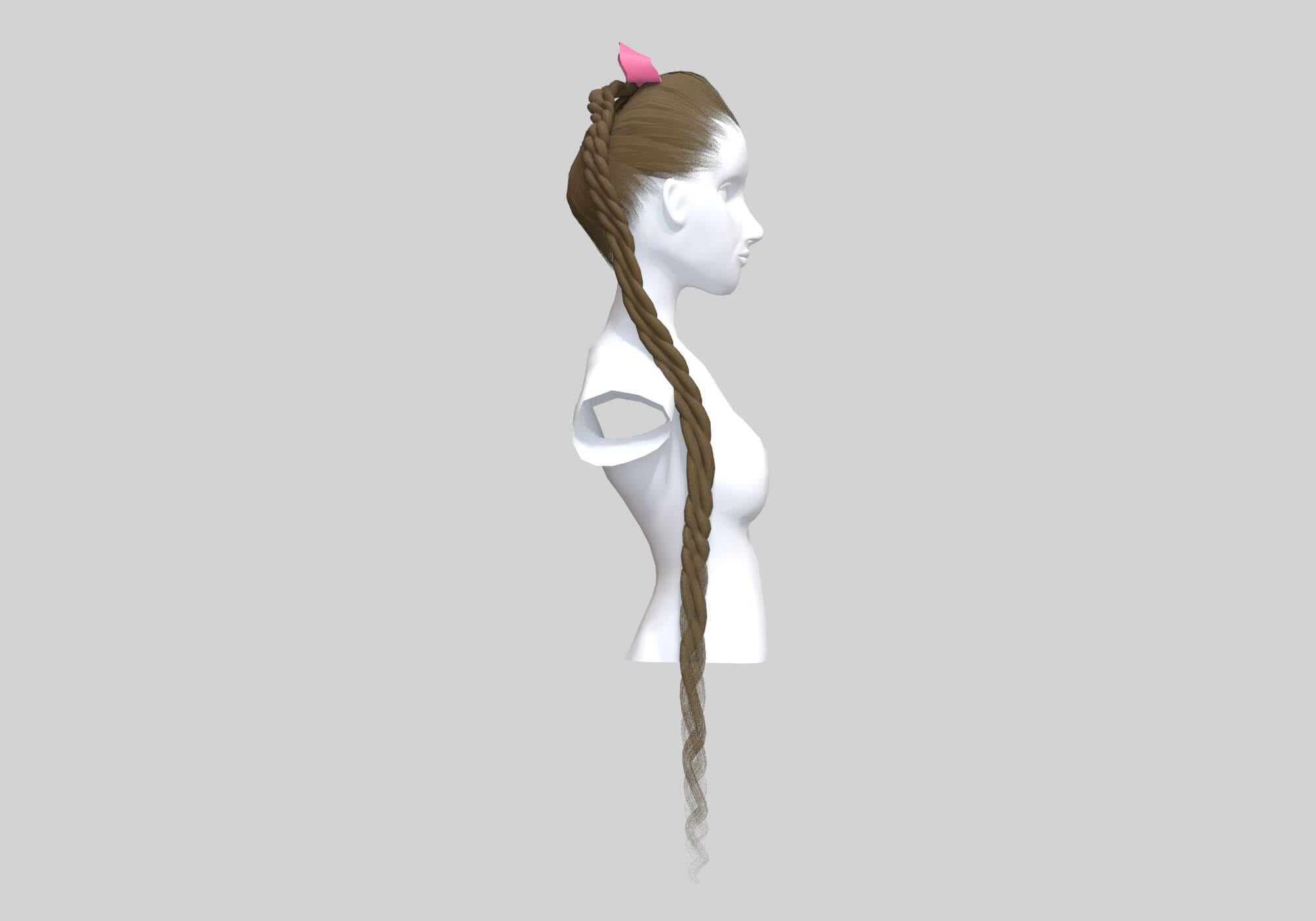 Braids Ponytail Hairstyle - 3D Model by nickianimations
