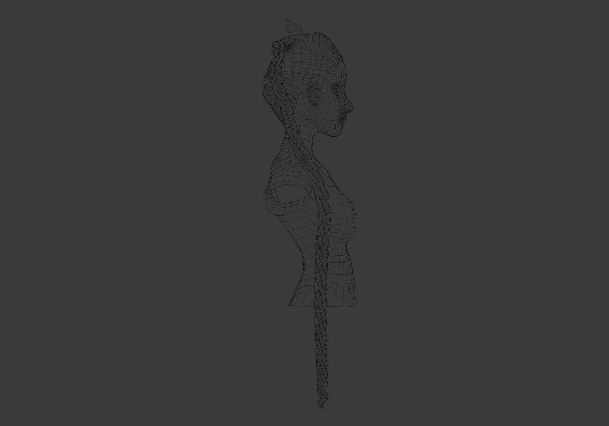 Braids Ponytail Hairstyle - 3D Model by nickianimations