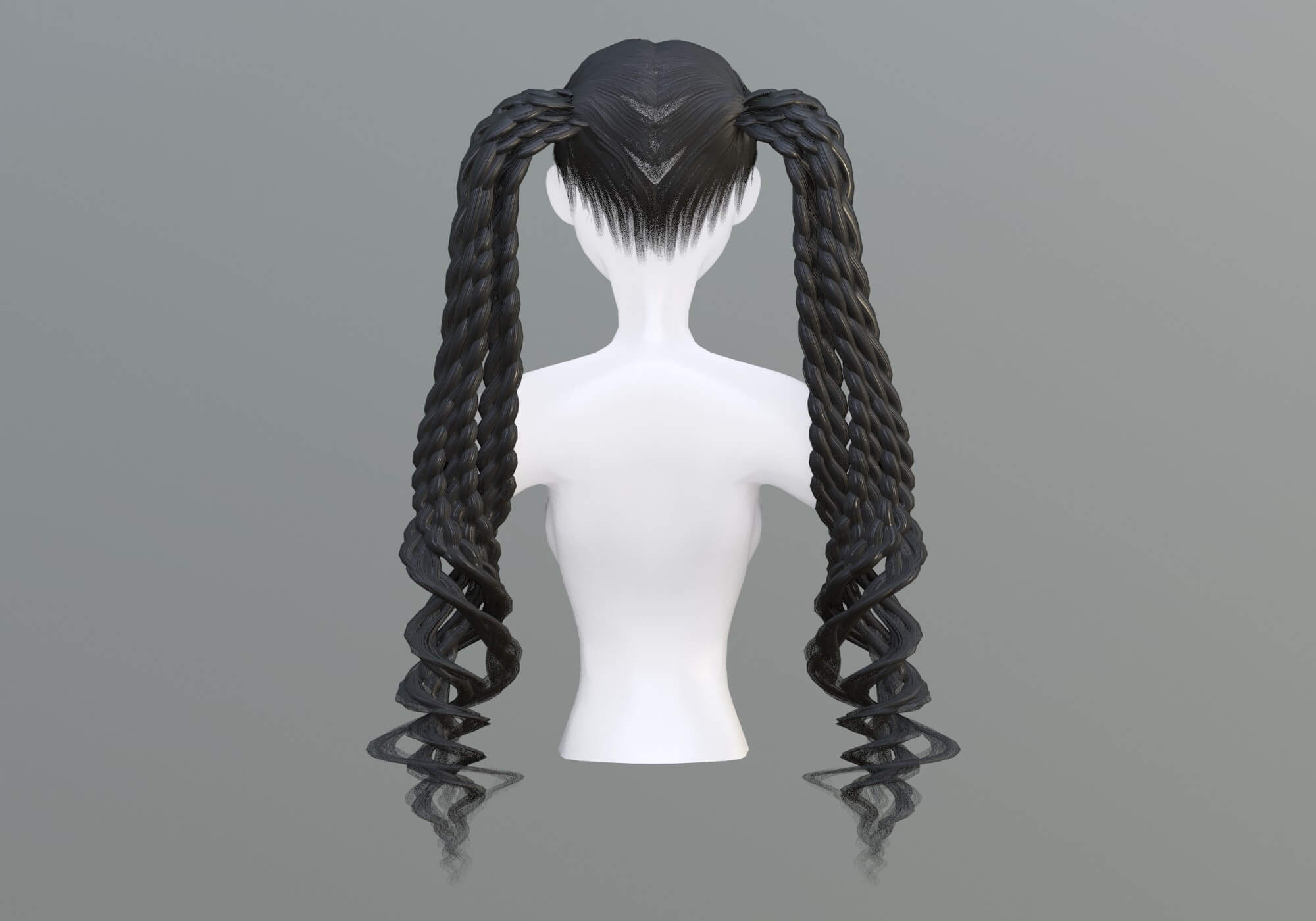 Braids Ponytails Hair - 3D Model by nickianimations