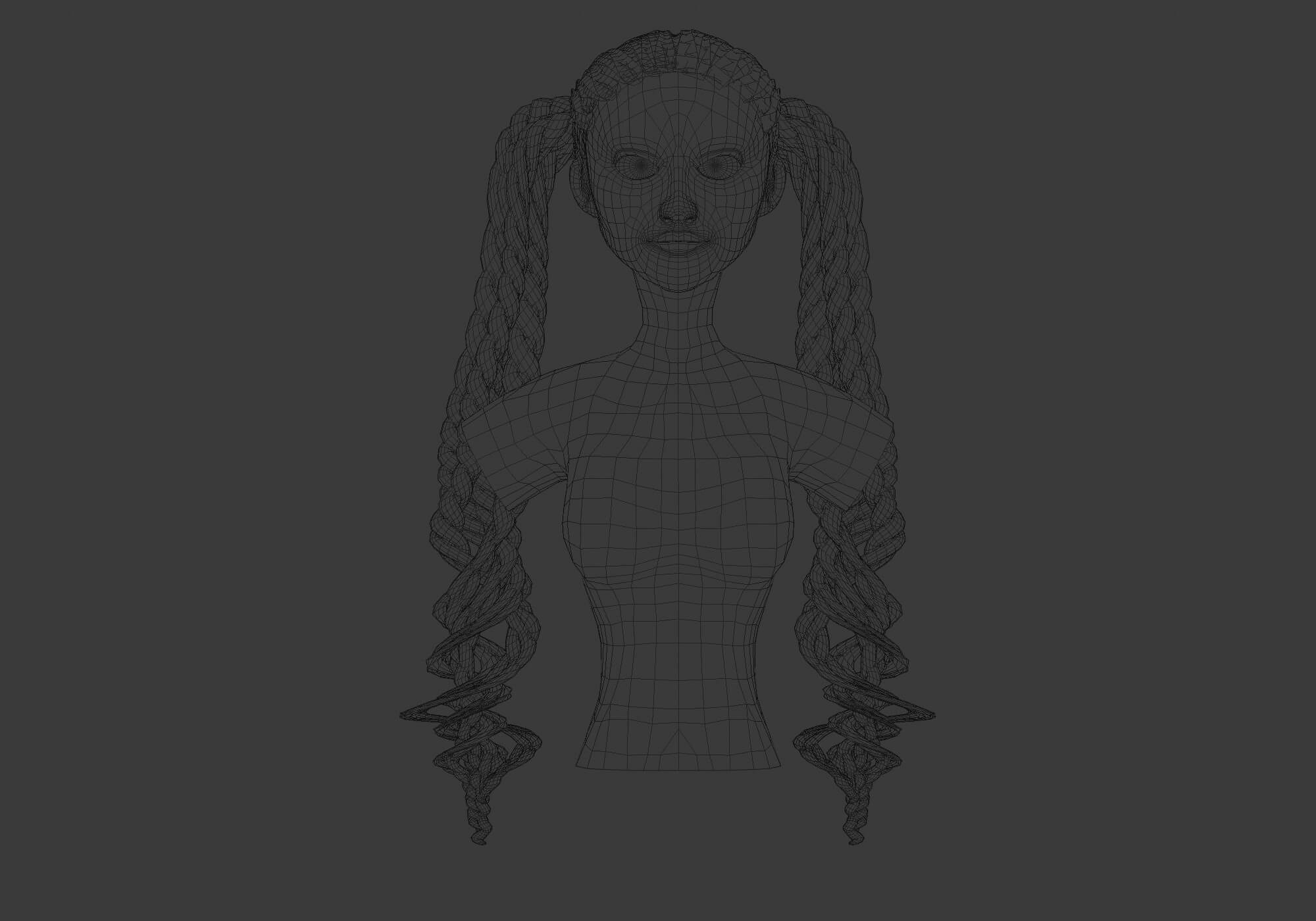 Braids Ponytails Hair - 3D Model by nickianimations