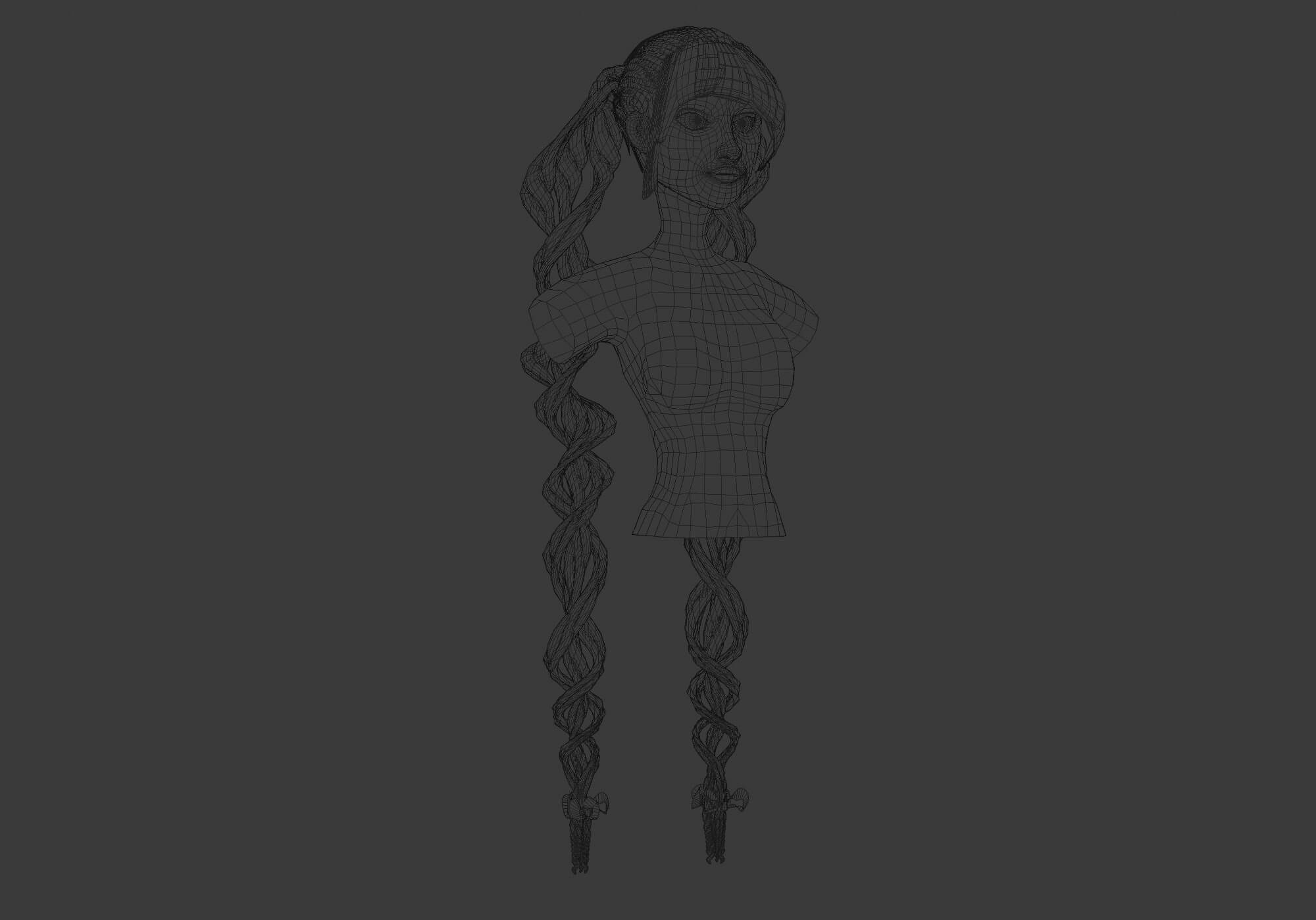 Braids Ponytails Hairstyle - 3D Model by nickianimations