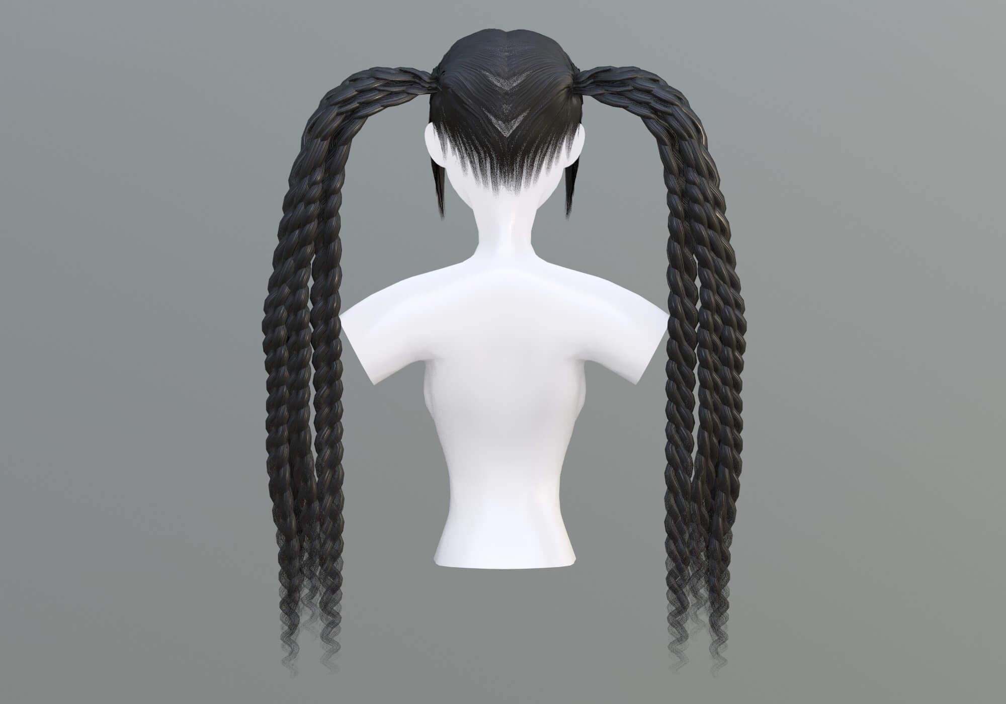 Braids Ponytails Hairstyle - 3D Model by nickianimations