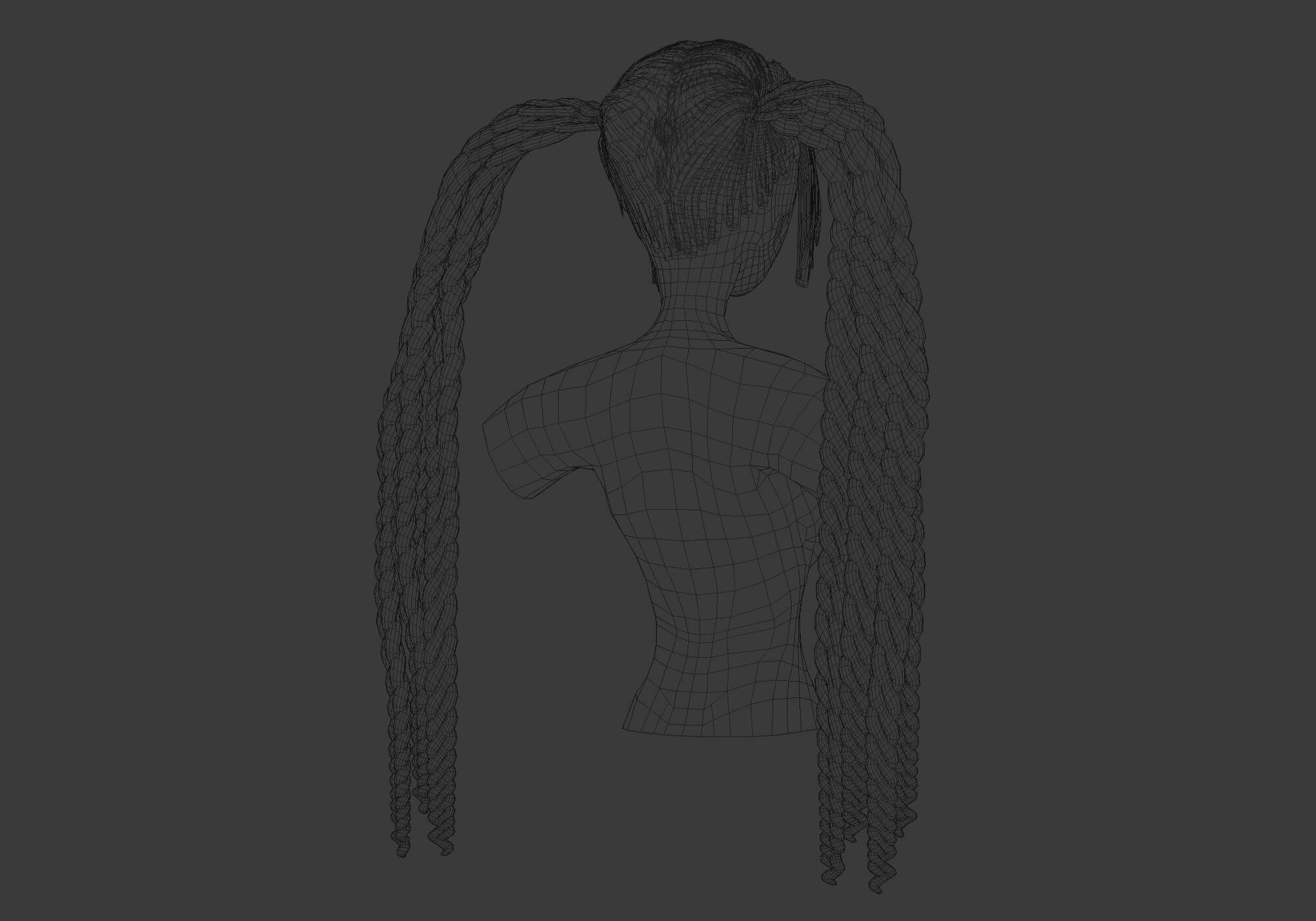 Braids Ponytails Hairstyle - 3D Model by nickianimations