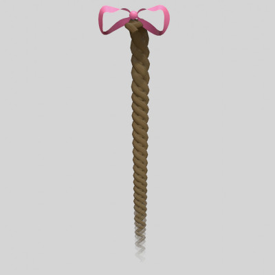 Braids Ribbon Pigtail - 3D Model by nickianimations