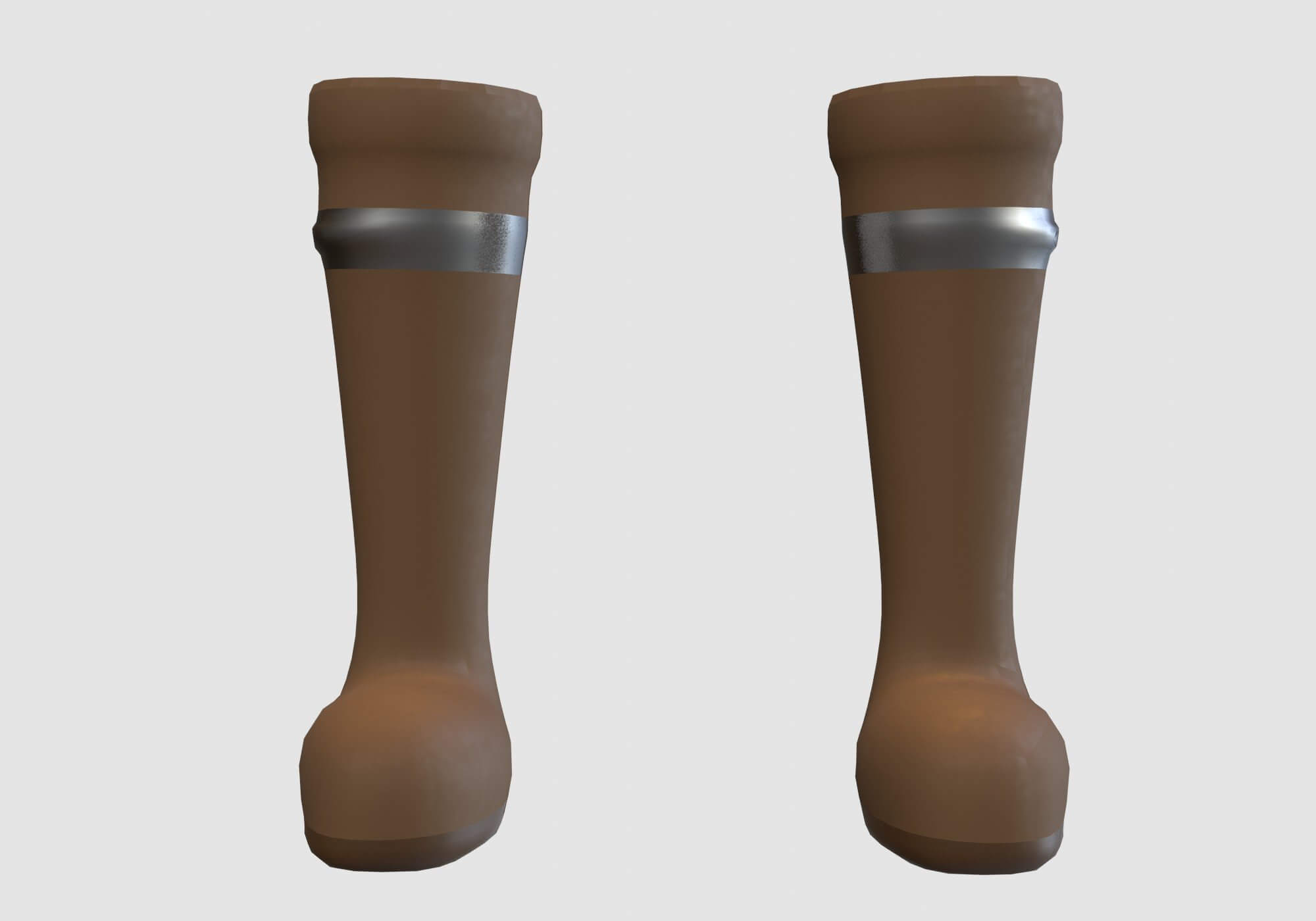Brown Cartoon Boots - 3D Model by nickianimations