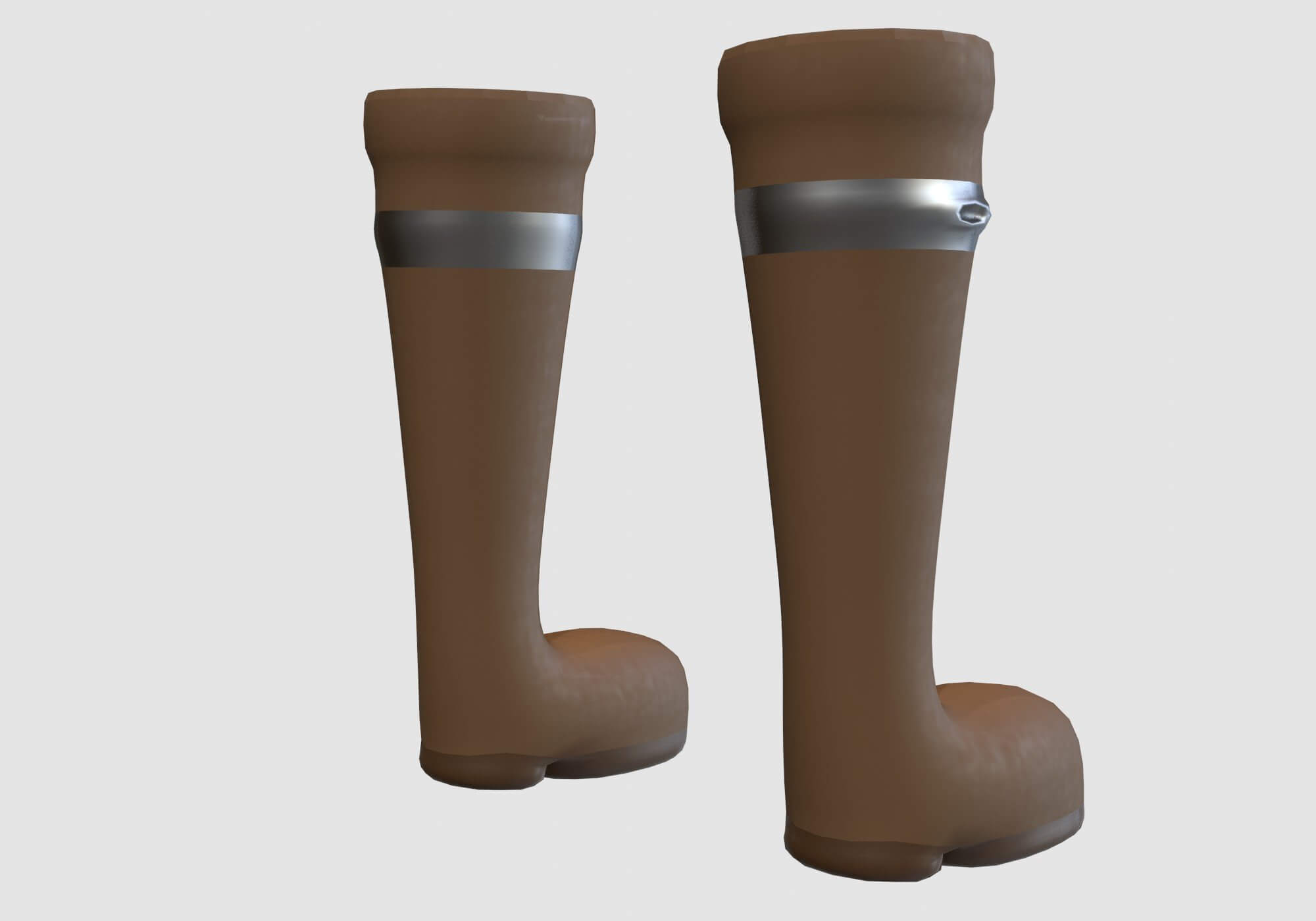 Brown Cartoon Boots - 3D Model by nickianimations