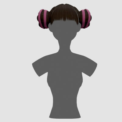 Bun Two Hairstyle - 3D Model by nickianimations