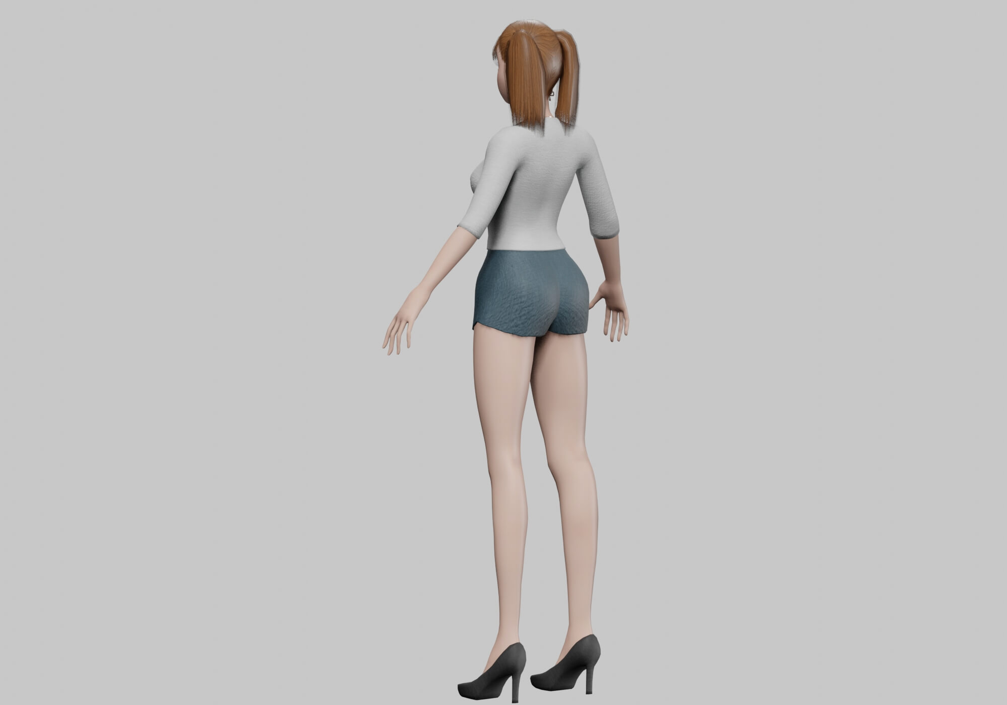 Cartoon Basic Girl V22956 - 3D Model by nickianimations